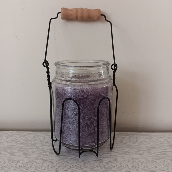 No Brand | Accents | Vintage Black Metal Wire Candle Holder With Wood ...
